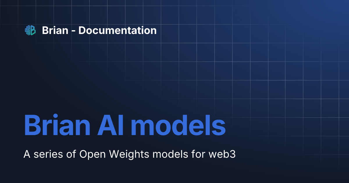 Brian AI models | Brian - Documentation